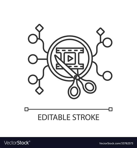 Algorithmic Editing Linear Icon Royalty Free Vector Image