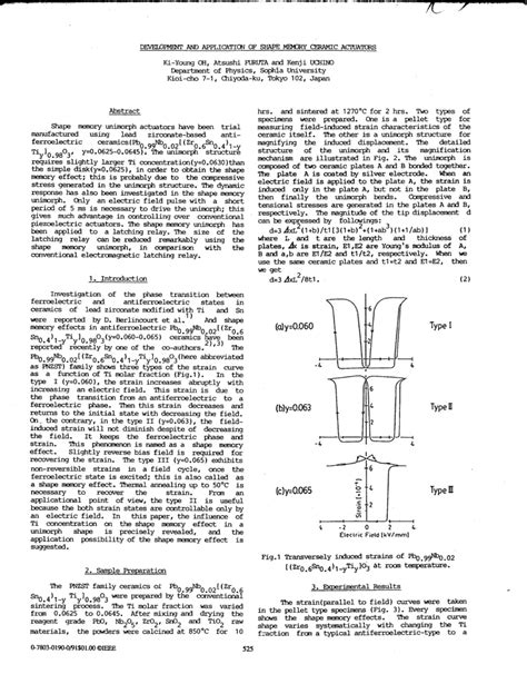 PDF Development And Application Of Shape Memory Ceramic Actuators