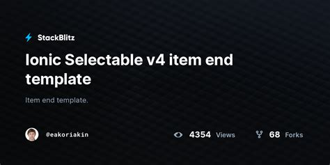 Ionic Selectable V4 Item End Template Stackblitz