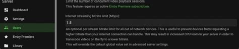 Set Bandwidth Limit Outside Network Only Generalwindows Emby Community