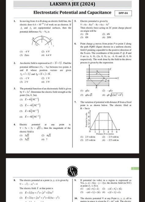 Lakshya Jee 2024 Electrostatic Potential And Capacitance Dpp 04 1 In M