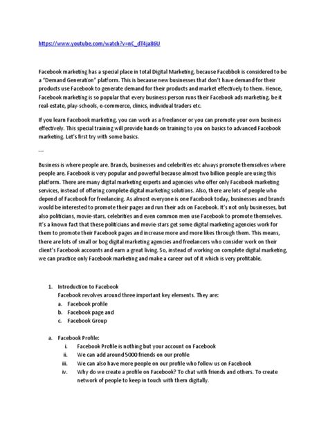Facebook Telugu Tutorial Pdf Facebook Digital Marketing