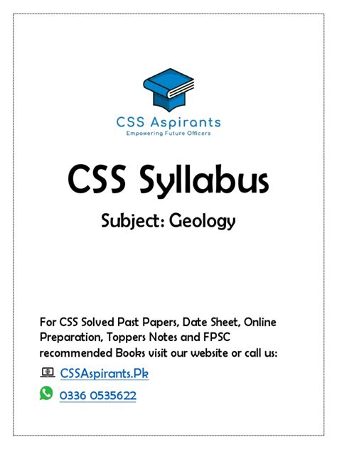 Geology Css Syllabus Download Free Pdf Geology Rock Geology