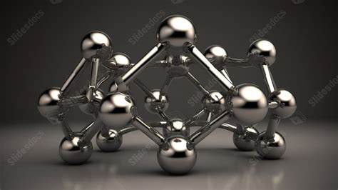 A Metal Molecular Structure Depicting Metal Rings With Atoms Powerpoint