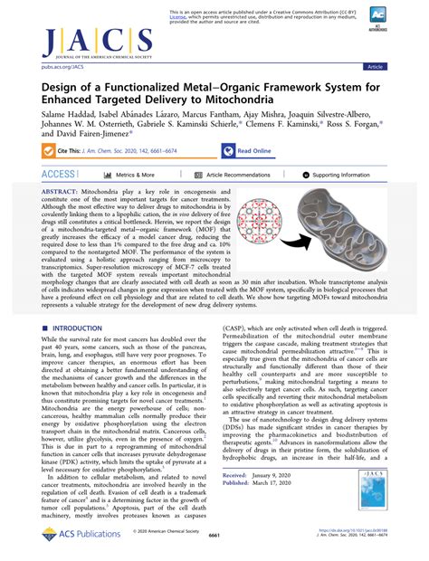 Pdf Design Of A Functionalized Metal Organic Framework System For