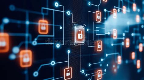 Abstract Digital Network With Interconnected Locks Symbolizing Cybersecurity And Data Protection
