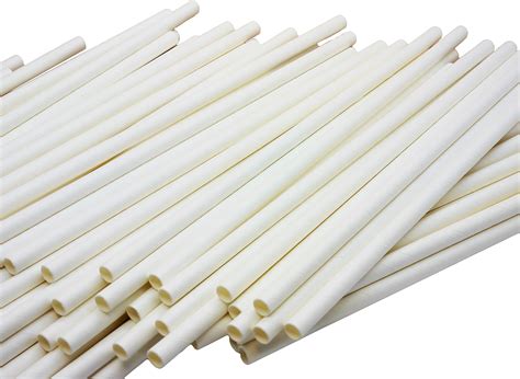 144 Pieces Plain White Biodegrable Paper Drinking Straws In Recyclable