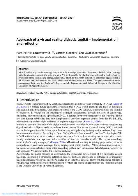 Pdf Approach Of A Virtual Reality Didactic Toolkit Implementation