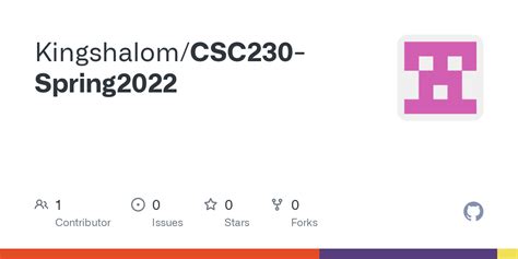 github kingshalom csc230 spring2022