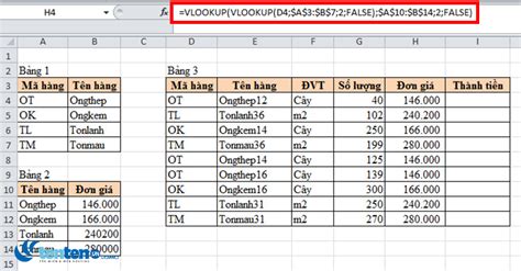 Chi Tiết Cách Dùng Hàm Vlookup Lồng Vlookup Trong Excel Tin Tức Tên