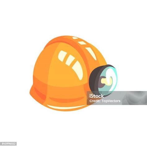 오렌지 광부 헬멧 광산 산업 장비 만화 벡터 일러스트 레이 션 고용과 노동에 대한 스톡 벡터 아트 및 기타 이미지 고용과