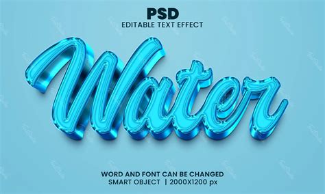 Water Text Effect Photoshop Premium Psd File