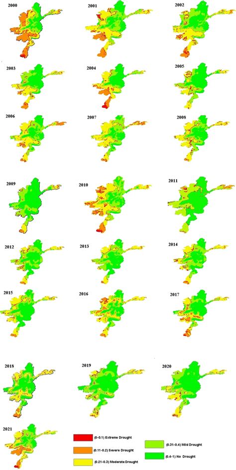 The Maps Of The Spatial Variations Of Meteorological Drought Expressed Download Scientific