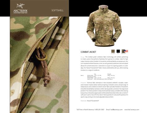 2011 Arcteryx Leaf Combat Jacket Fact Sheet Pdf