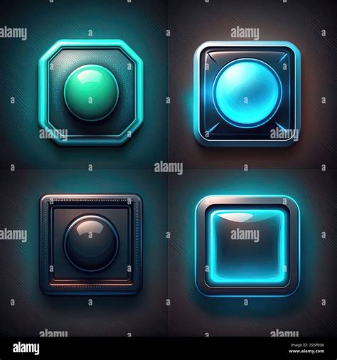 App Square Game Button Ai Generated Gui Menu Element Play Web