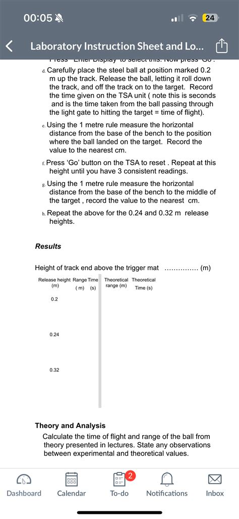 Solved Experiment 1 Week 6 Velocity Andprojectile Chegg Com