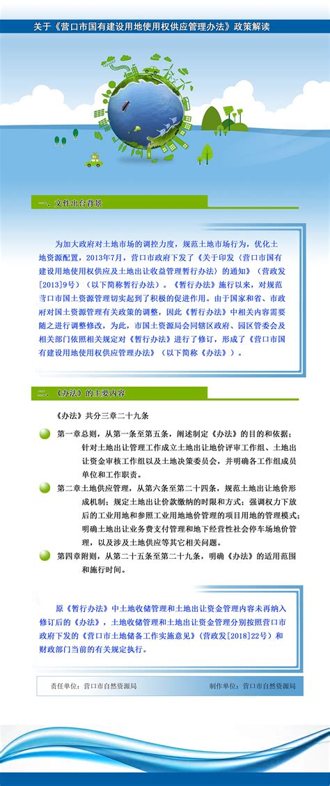 图解版 关于营口市国有建设用地使用权供应管理办法政策解读 营口市自然资源局