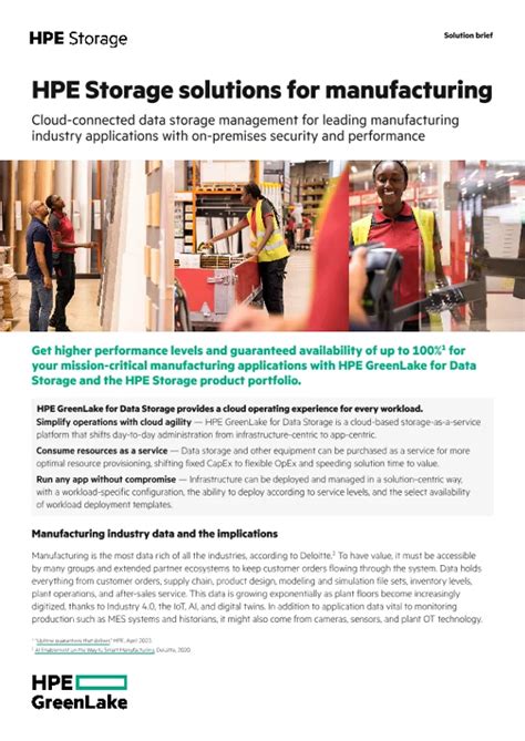 Hpe Storage Solutions For Manufacturing