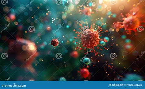 Microscopic View Of A Virus Stock Image Image Of Cell Background 325076279