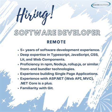 kolter solutions on linkedin hiring hiringnow remote remotework softwaredeveloper…