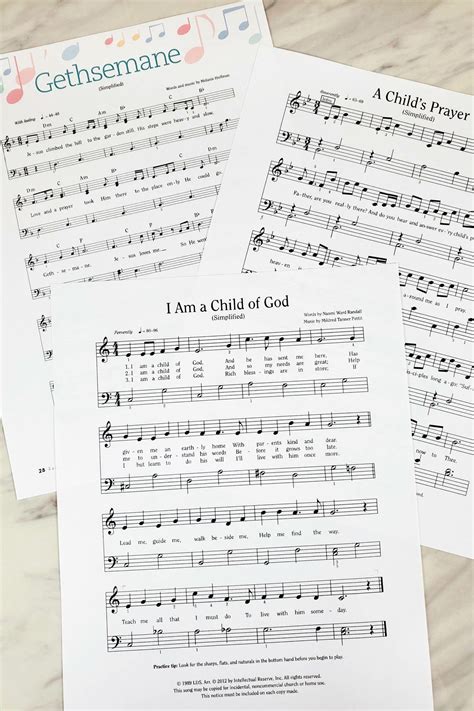 I Can Play It Simplified Primary Sheet Music List Primary Singing