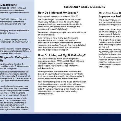 Sample Interpretive Material For Summary Mathematics Diagnostic Score