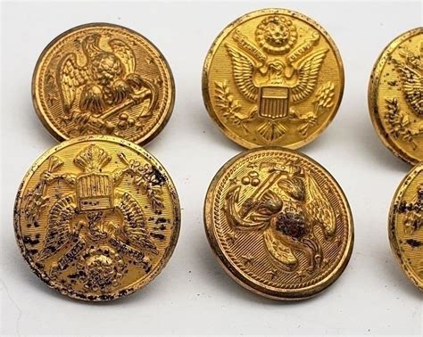 Vintage Us Army Brass Uniform Buttons