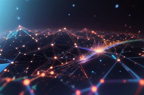 Premium Ai Image Digital Cyberspace Geometric With Particles Digital