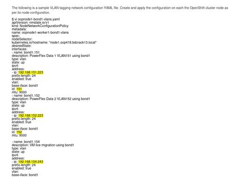 Vlan Tagging On Bond Interface Red Hat Openshift 418 Deployment On