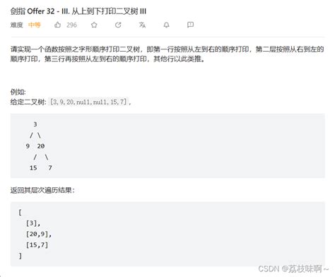 剑指offer32 Iii从上到下打印二叉树 Iii Csdn博客