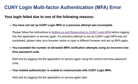Cuny Login Multi Factor Authentication Mfa Error Bc Knowledge For