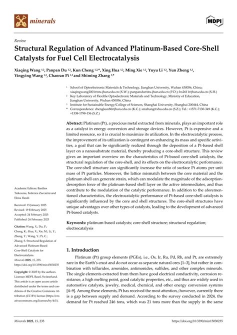 Pdf Structural Regulation Of Advanced Platinum Based Core Shell Catalysts For Fuel Cell