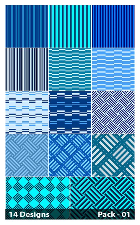 Geometric Pattern Designs In Blue