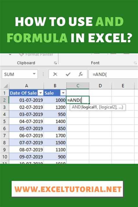 How To Use And Formula In Excel Excel Tutorials Excel For Beginners Excel Hacks