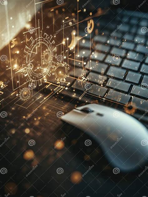 A Keyboard Displays A Mouse And Gear Overlay Symbolizing The Integration Of Digital Technology