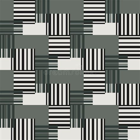 Abstract Geometry Zigzag Pattern Rectangles And Lines In Shades Of Grey Green Complicated