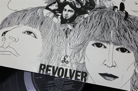 Closeup Of Vinyl Record Album Cover Revolver From The Beatles 1966