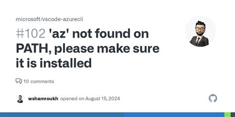 az not found on path please make sure it is installed · issue 102