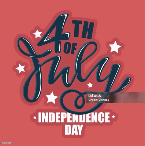 7 월 4 일 텍스트입니다 엽서 카드 배너에 대 한 독립 기념일 벡터 레터링 타이포 그래피 축 하 서 예 미군 군대 타이포 그래피 컨셉 국가 포스터 디자인 7월에 대한 스톡