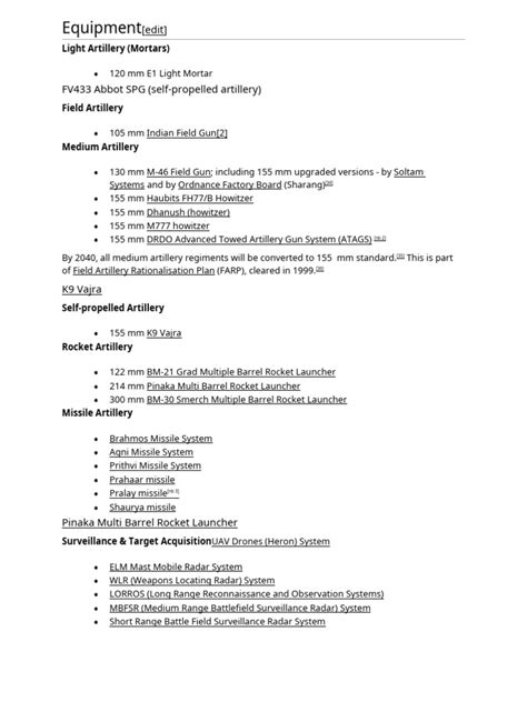 Artillary Weapons Pdf