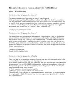 Tips On How To Answer Exam Questions CIE IGCSE History Tips On How To Answer Exam Questions