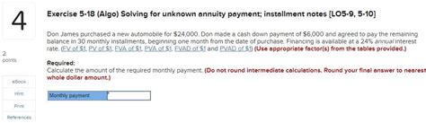 solved exercise 5 18 algo solving for unknown annuity
