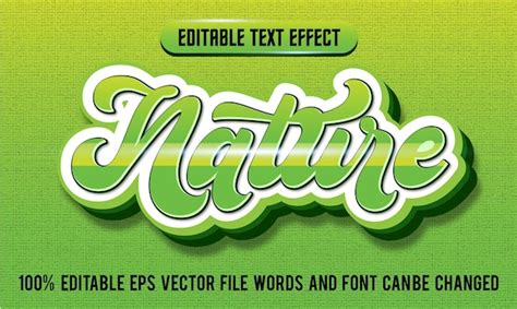 Premium Vector Natural 3d Editable Text Effect