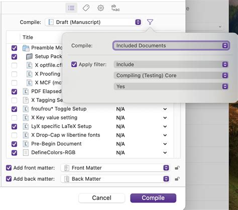 Just Checking On Better Ways To Create Compile Lists Scrivener