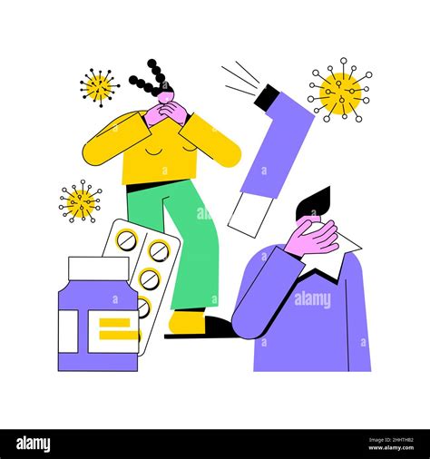 Allergic Diseases Abstract Concept Vector Illustration Atopic Allergy Severe Reaction