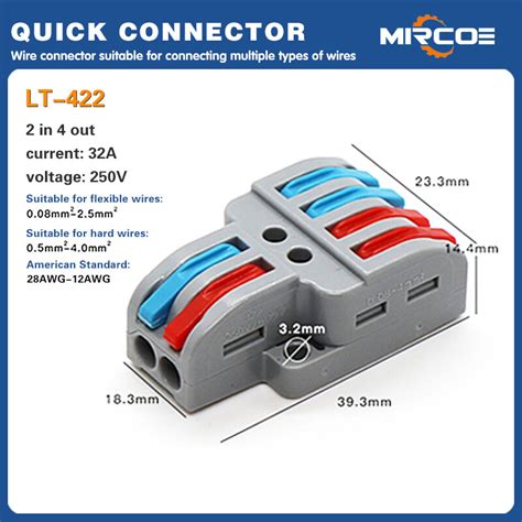 Quick Release Wire Connector Cable Wire Splitter Universal Wiring Mini Terminal Block Electrical