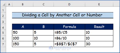 how to divide columns in excel 8 easy ways exceldemy