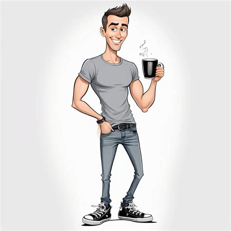 Skinny Guy With Mug And Sneakers Stable Diffusion Online