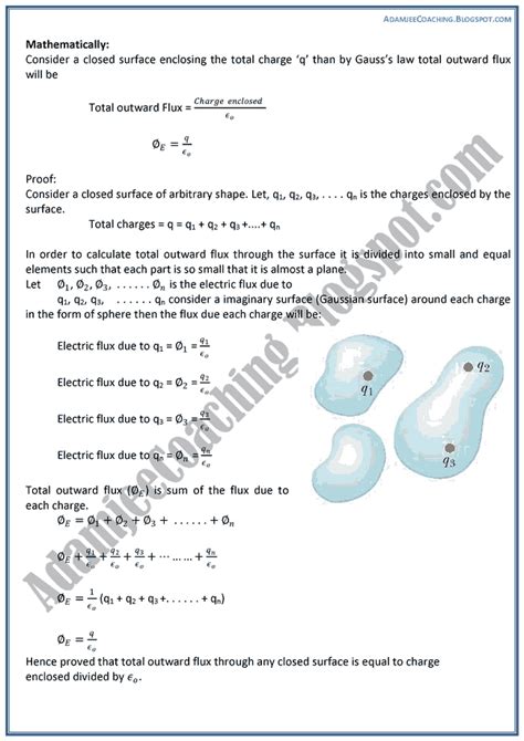 Adamjee Coaching Electrostatics Theory Notes Physics Xii