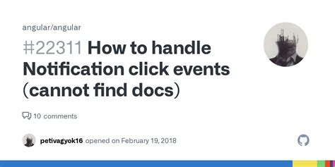 How To Handle Notification Click Events Cannot Find Docs Issue 22311 Angular Angular GitHub